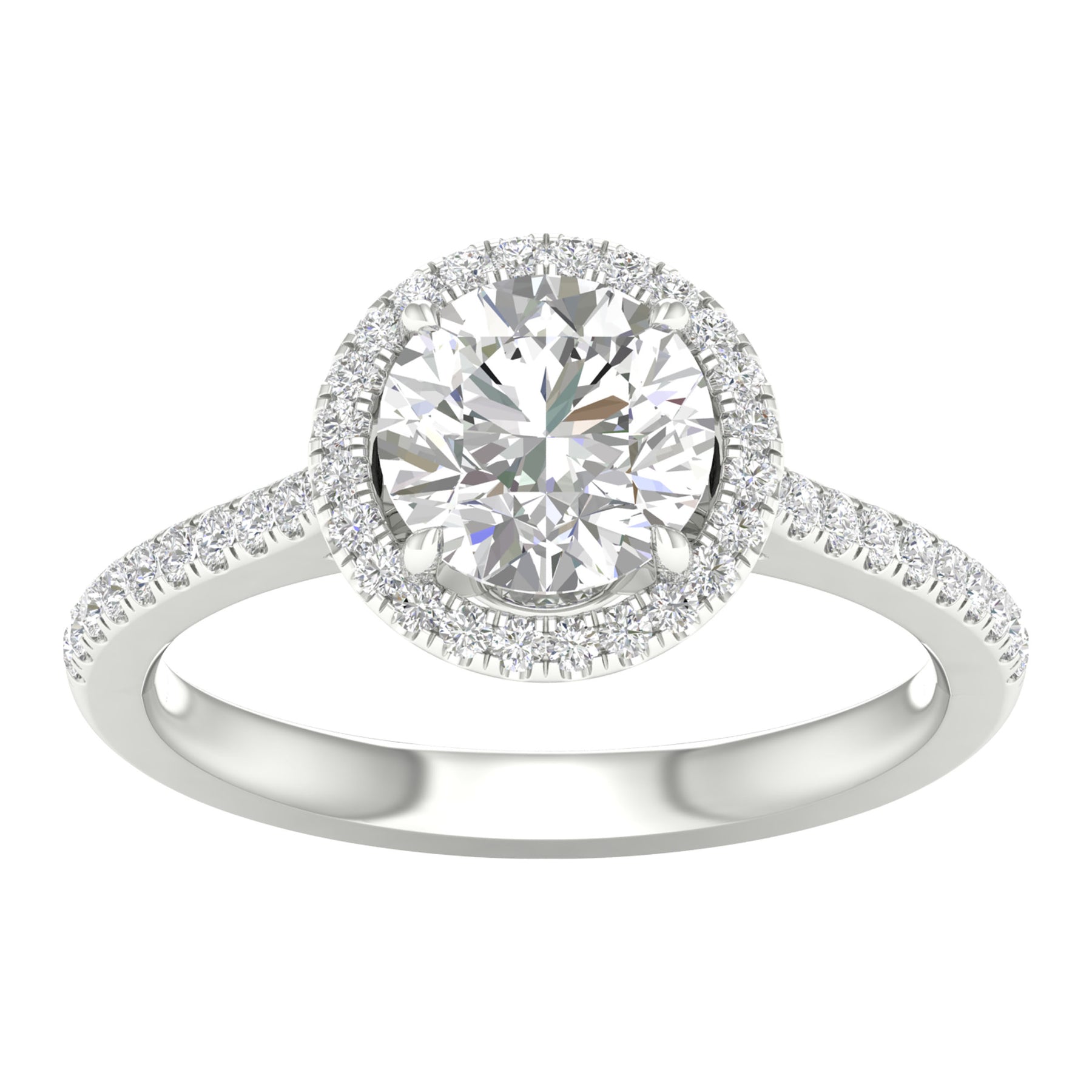 14K White 2.25 CTW Round Lab-Grown Diamond Ring