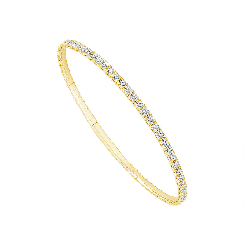 14k yellow gold 2.5 ctw flexi bangle