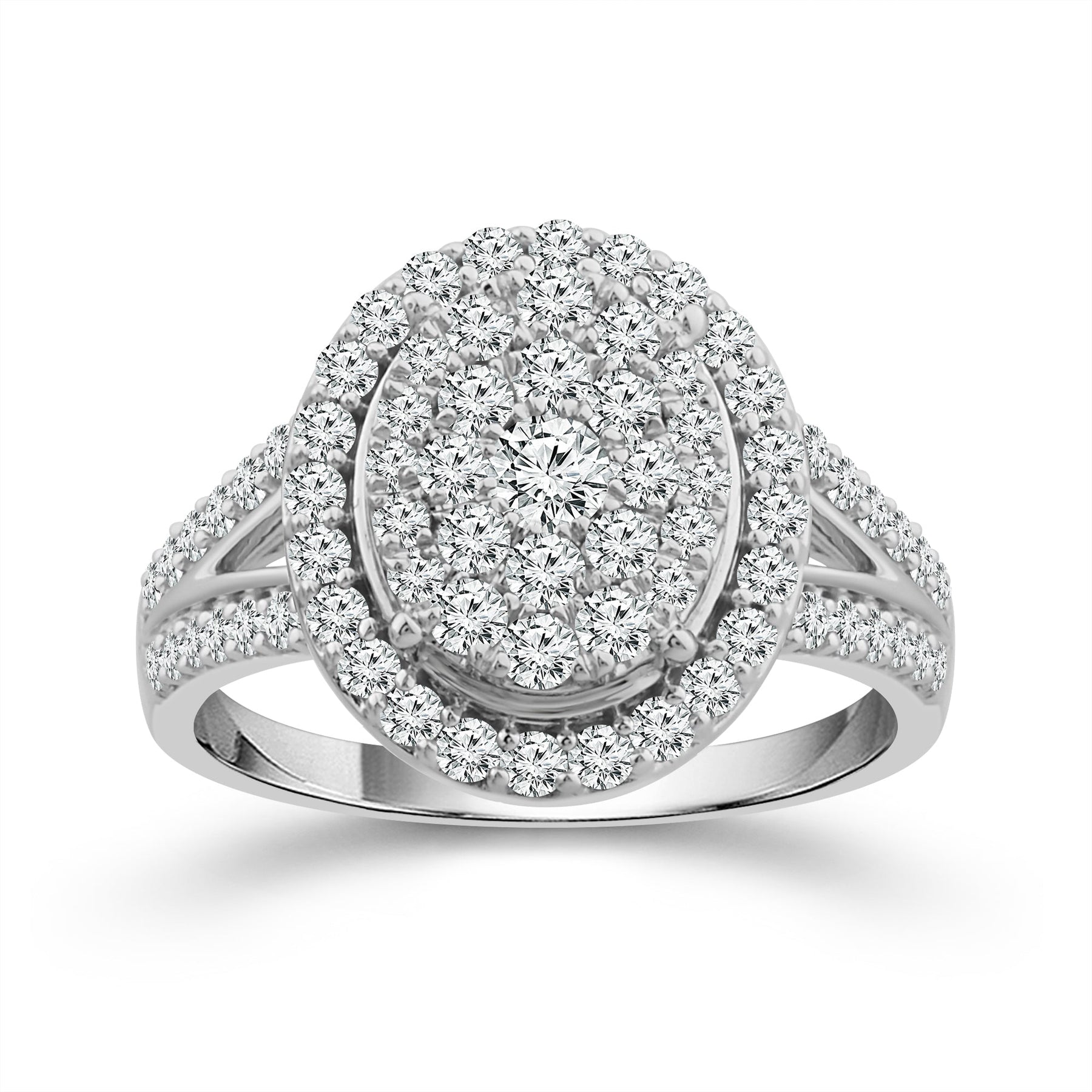 10K White Gold 1 CTW diamond oval Engagement Ring – Paramount Jewelers LLC