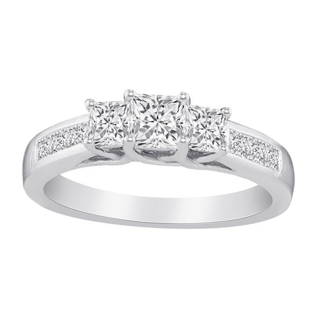 14K White Gold 1.00 ctw 9 STONE DIAMOND RING – Paramount Jewelers LLC